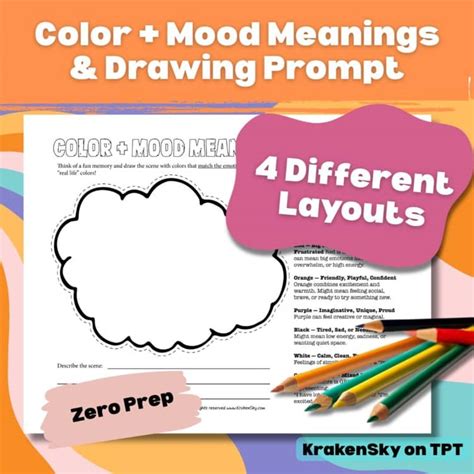 Color Mood Meanings Chart And Drawing Prompt Sel Art Integration