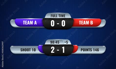 Sport Competition Scoreboard Modern Vector Design For Lower Third