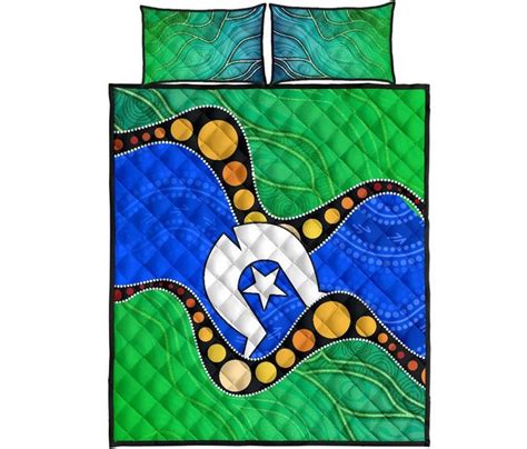 Torres Strait Islands Quilt Bed Set Flag With Aboriginal Patterns