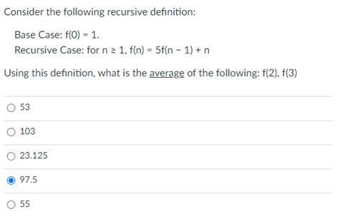 Solved Consider The Following Recursive Definition Base Chegg