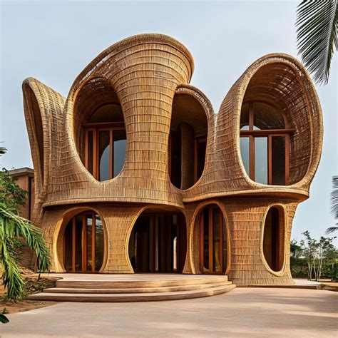A House With A Large Curved Shape And A Large Curved Curved Curved