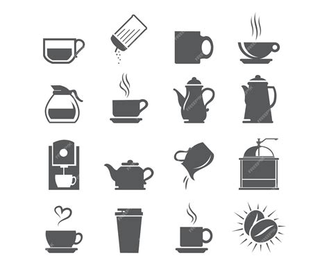 Premium Vector Coffee Icons Set On White Background Coffee Shop Icon