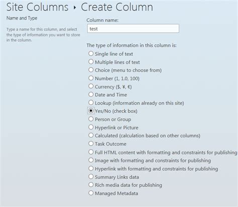 Sharepoint Online Yesno Column No Option For Require That This