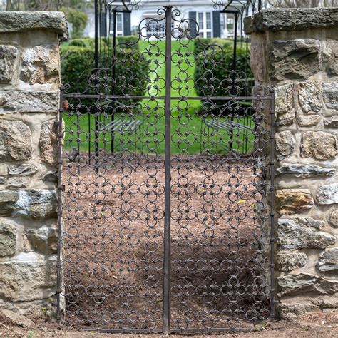 Pair Of Black Wrought Iron Gates At 1stdibs Black Wrought Iron Gates