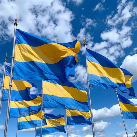 Free Flags Waving Skyward Image Blue Yellow Flags Download At