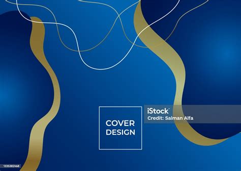 블루 골드 배경 모던 럭셔리 스타일 추상적인 배경 디자인 현대 미래 기술 배경 벡터 일러스트 유체 그라데이션 모양 컴포지션 게임 디자인 포스터 0명에 대한 스톡 벡터 아트