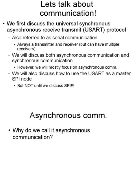 We First Discuss The Universal Synchronous Asynchronous Receive
