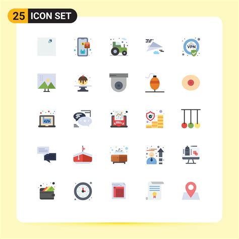 Set Of 25 Vector Flat Colors On Grid For Altering Image Security Farm