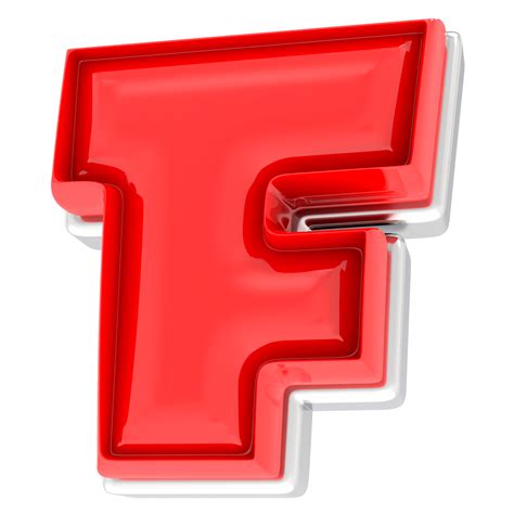 Red F 3d Text Render 43013491 Png