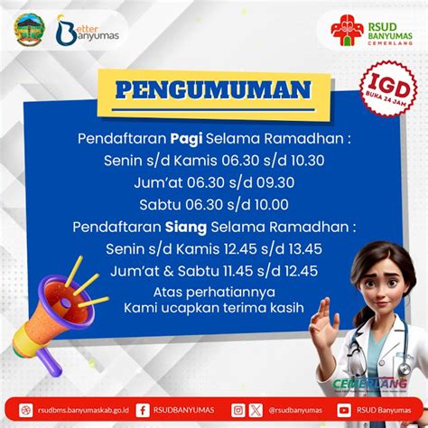 Perubahan Jam Pendaftaran Rawat Jalan Rsud Banyumas Selama Ramadhan