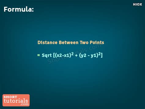 Distance Between Two Points Formula