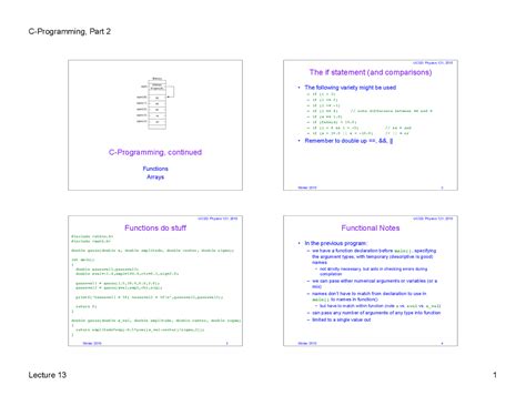 Notes On C Programming Experimental Techniques Phys 121 Docsity