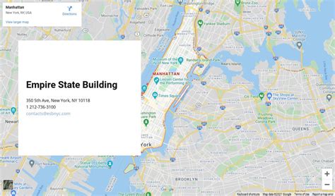 Google Map With Address Block HTML Template By Nicepage