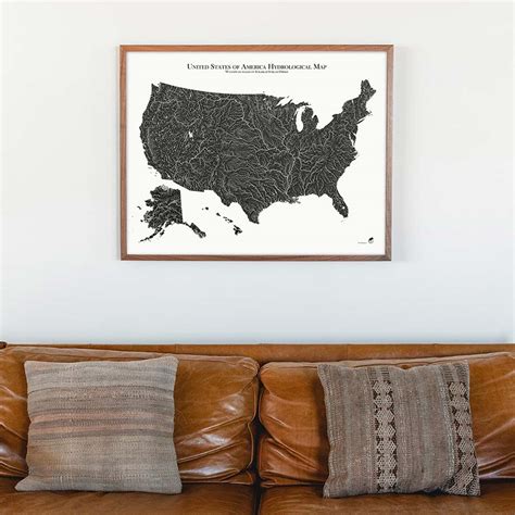 Buy A Us Hydrological Map Details Of Every River Stream And Lake