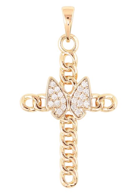 Кулон Xuping Позолота 18k Хрест візерунок ланцюжок з метеликом для ланцюжка до 6мм продаж