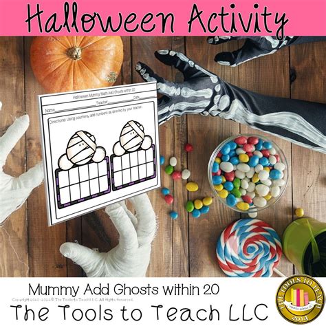 Halloween Mummy Add Within 20 Halloween Math Halloween Educational Math Task Cards