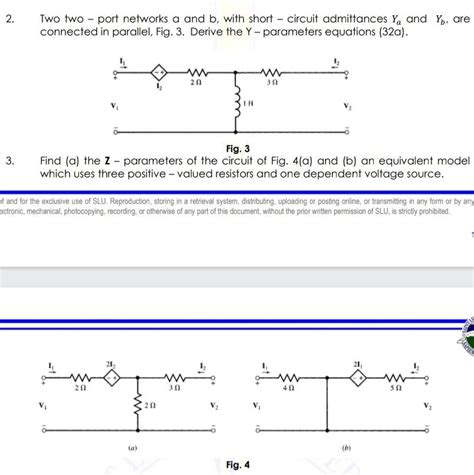 Solved 2 Two Two Port Networks A And B With Short