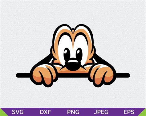 Peeking Pluto Svg Peeking Pluto Cricut And Silhouette Cut File Peeking Pluto Clip Art Etsy