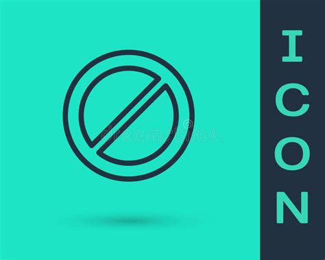 Black Line Ban Icon Isolated On Green Background Stop Symbol Stock Vector Illustration Of