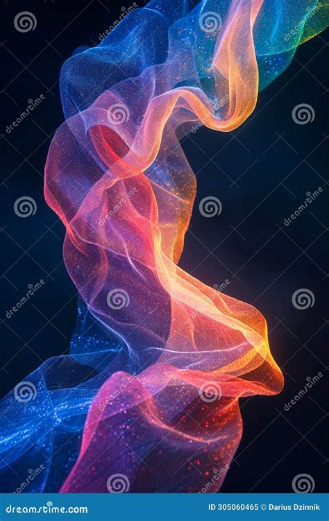 Graphical Representation Of A Coloured Sine Wave Ai Generative Stock