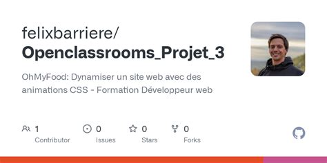 GitHub Felixbarriere Openclassrooms Projet 3 OhMyFood Dynamiser Un Site Web Avec Des
