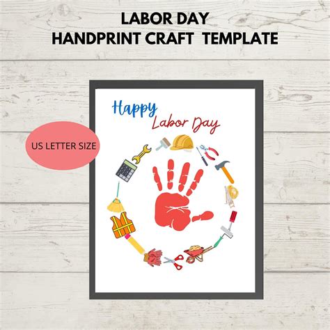 Labor Day Craft Handprint Craft Labor Day Thank You Printable