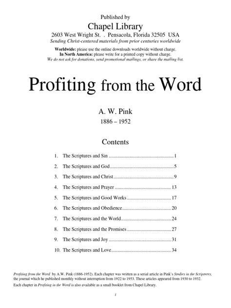 Profiting From The Word Pdf Jesus Sin