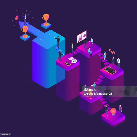 경력 사다리 개념 3d 등각 투영 보기 벡터 성장 개념에 대한 스톡 벡터 아트 및 기타 이미지 성장 개념 등측투영법 개발 Istock