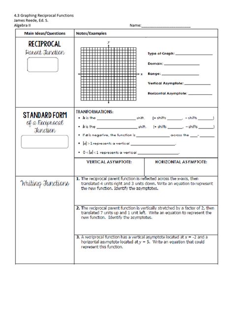 43 Graphing Reciprocal Functions Pdf Technology And Engineering