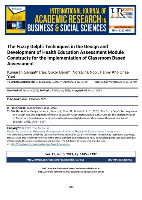 pdf the fuzzy delphi techniques in the design and development of