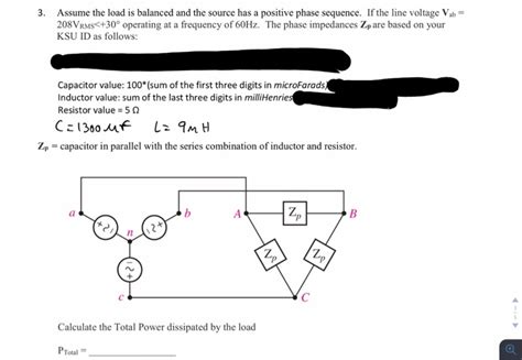 solved 2 assume the load is balanced and the source has a