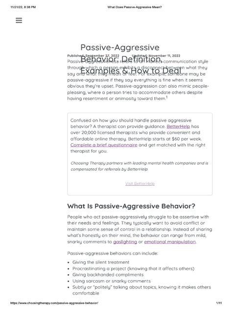 What Does Passive Aggressive Mean Pdf