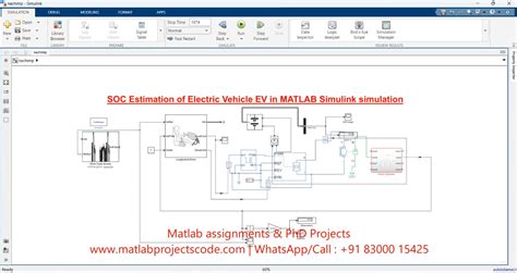 soc estimation of electric vehicle ev in matlab simulink simulation