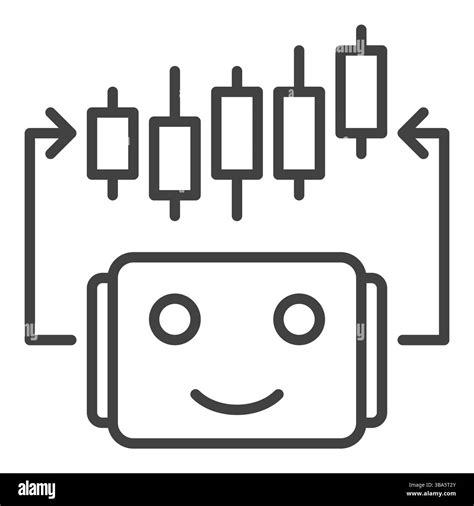 automated crypto trading bot with candlestick chart vector concept icon