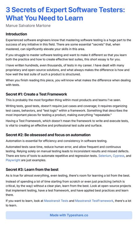 Manuel Salvatore Martone On Linkedin Testing Automation Testframework