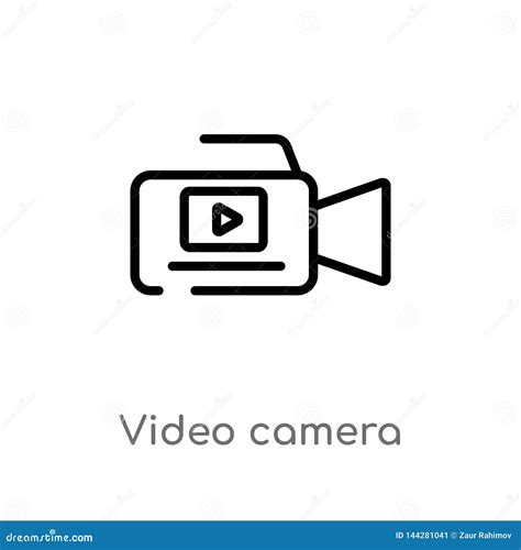 Outline Video Camera Vector Icon Isolated Black Simple Line Element Illustration From