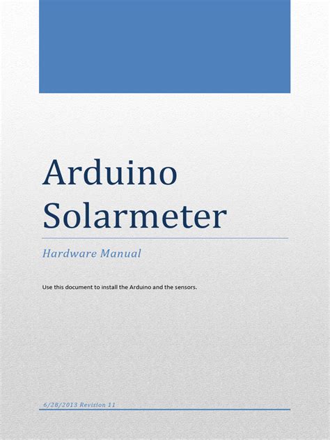 Arduino Solar Meter Hardware Manual V11 Pdf Arduino Light