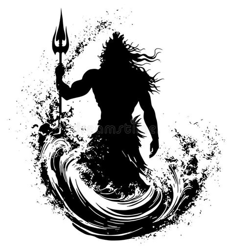 King Neptune Or Poseidon With Trident Generative Ai Stock Vector Illustration Of Cartoon