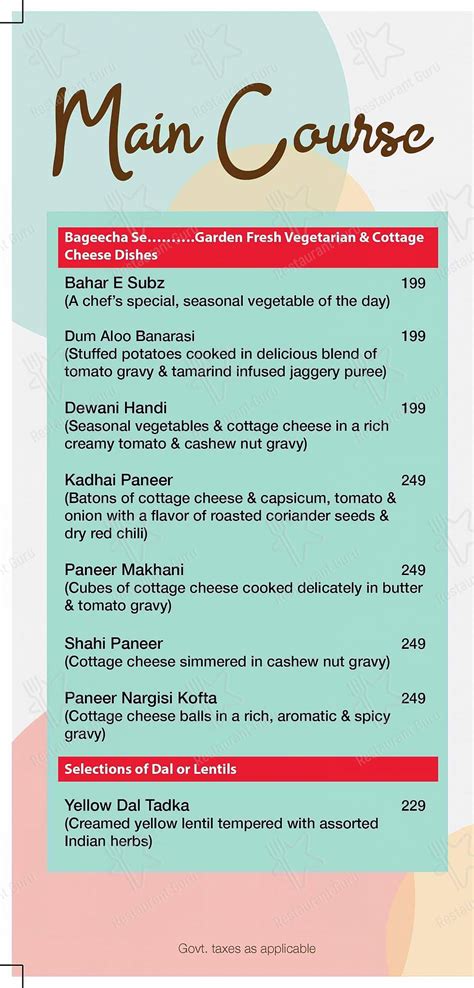 Menu At Aqua Java Kolkata Service Road