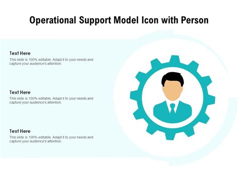 Operational Support Model Icon With Person Graphics Presentation Background For Powerpoint