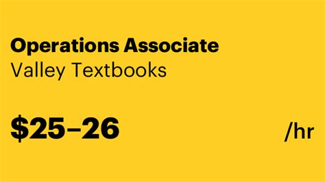 Operations Associate Valley Textbooks New York Ny Customer Service