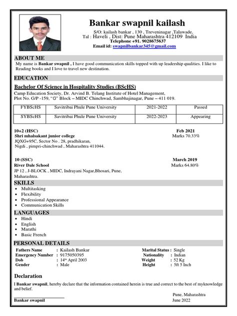Swapnil Bankar Cv Pdf