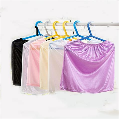 Imitated Silk Petticoat Half Slips Women Underskirt Silk Mini Skirts
