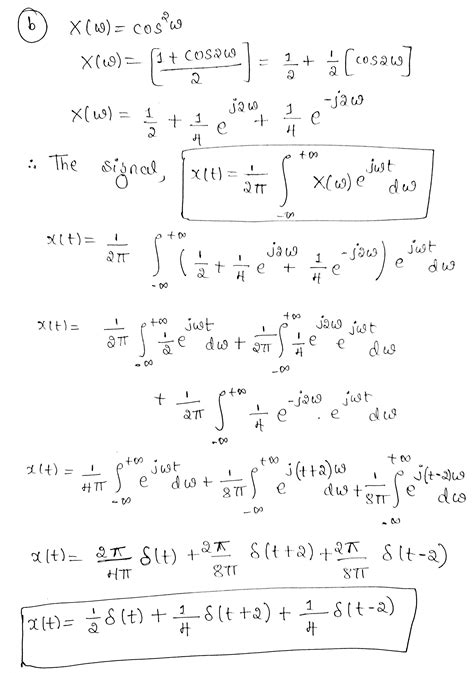 Solved Determine The Signals Having The Following Fourier Transforms Course Hero
