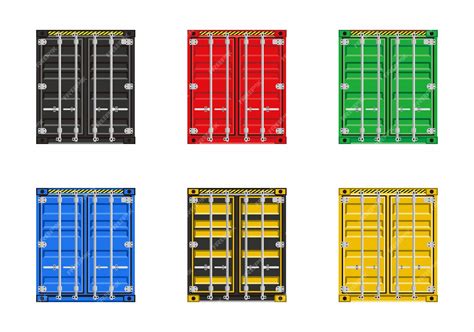 Premium Vector Container Vector Set In Six Different Colors