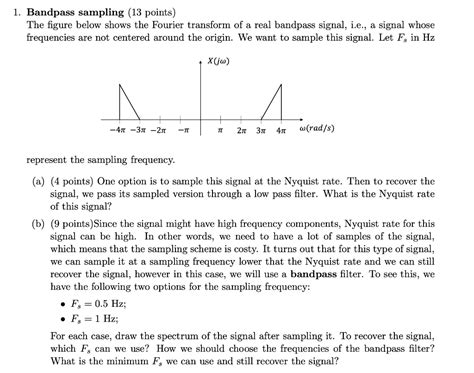 Solved Bandpass Sampling 13 Points The Figure Below Shows The
