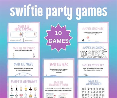 Mini Swiftie Game Pack Printable Party Games Swiftie Party Party Pack Swiftie Printables