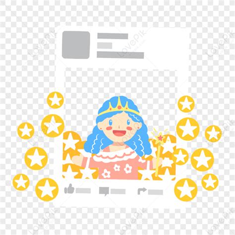 창의적인 소셜 미디어 일러스트 만화 소녀별 장식여자 Png 일러스트 무료 다운로드 Lovepik
