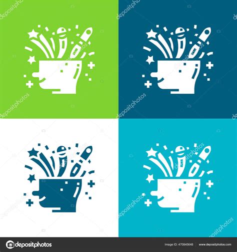 Brain Flat Four Color Minimal Icon Set Stock Vector By ©infolight 470845648