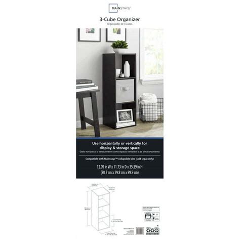 3 Cube Storage Organizer Black